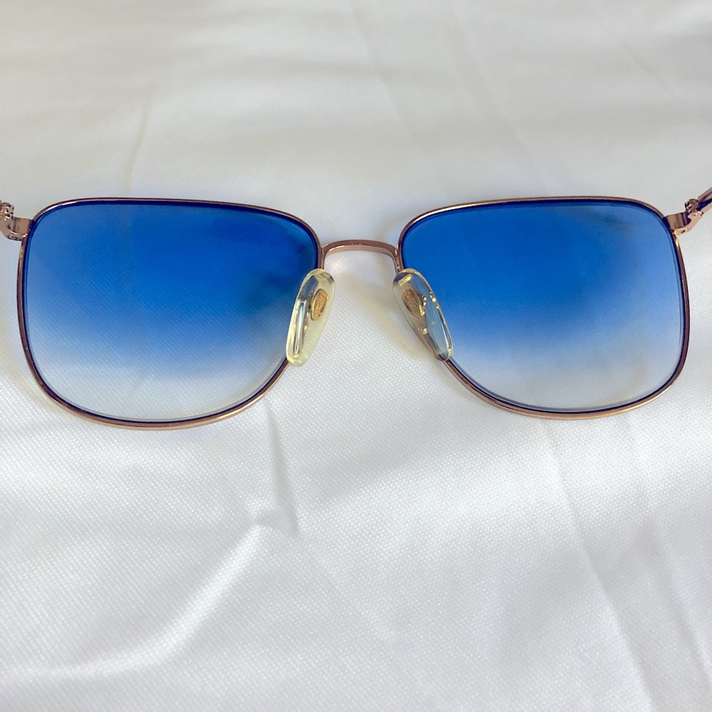 Blue Tinted Lenses On Frames Made In France Vintage - Gem